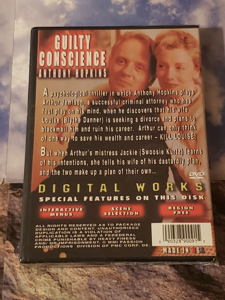 GUILTY CONSCIENCE - DVD - ANTHONY HOPKINS, BLYTHE DANNER, - NEW SEALED ...