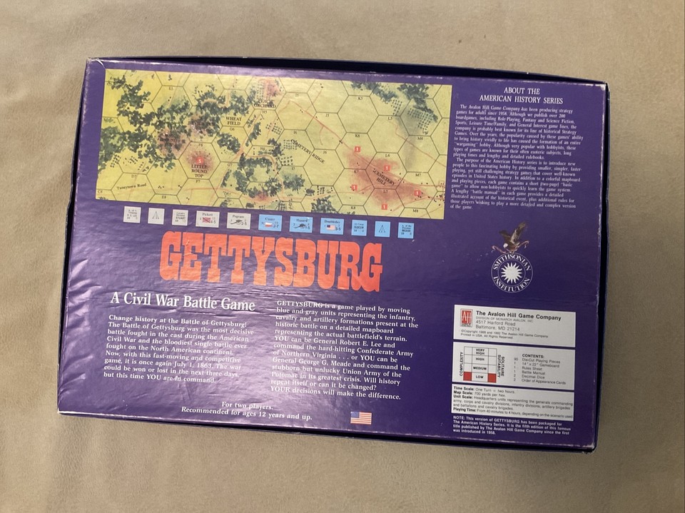 Gettysburg civil war battle game avalon hill Vintage | eBay