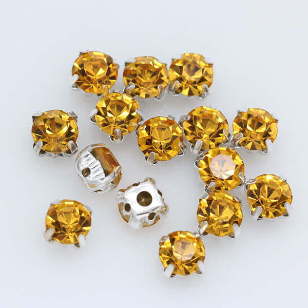 1440pcs 4mm Round Glass Crystal Rhinestone Sew on Silver Bottom Beads ...