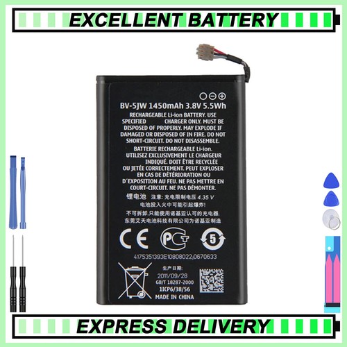New Replacement Battery BV5JW BV-5JW for Nokia LUMIA 800 800C N9 N9-00 ...