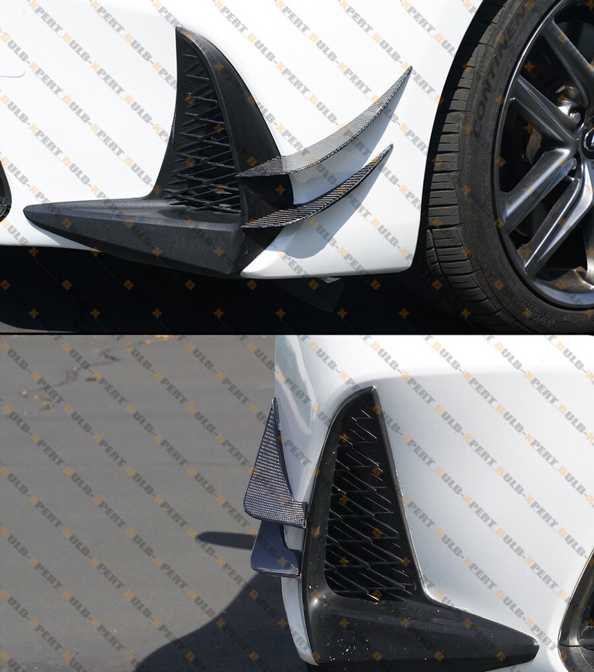 Carbon Fiber Bumper Winglet Aero Canard Fins For 17-20 Lexus IS200t ...