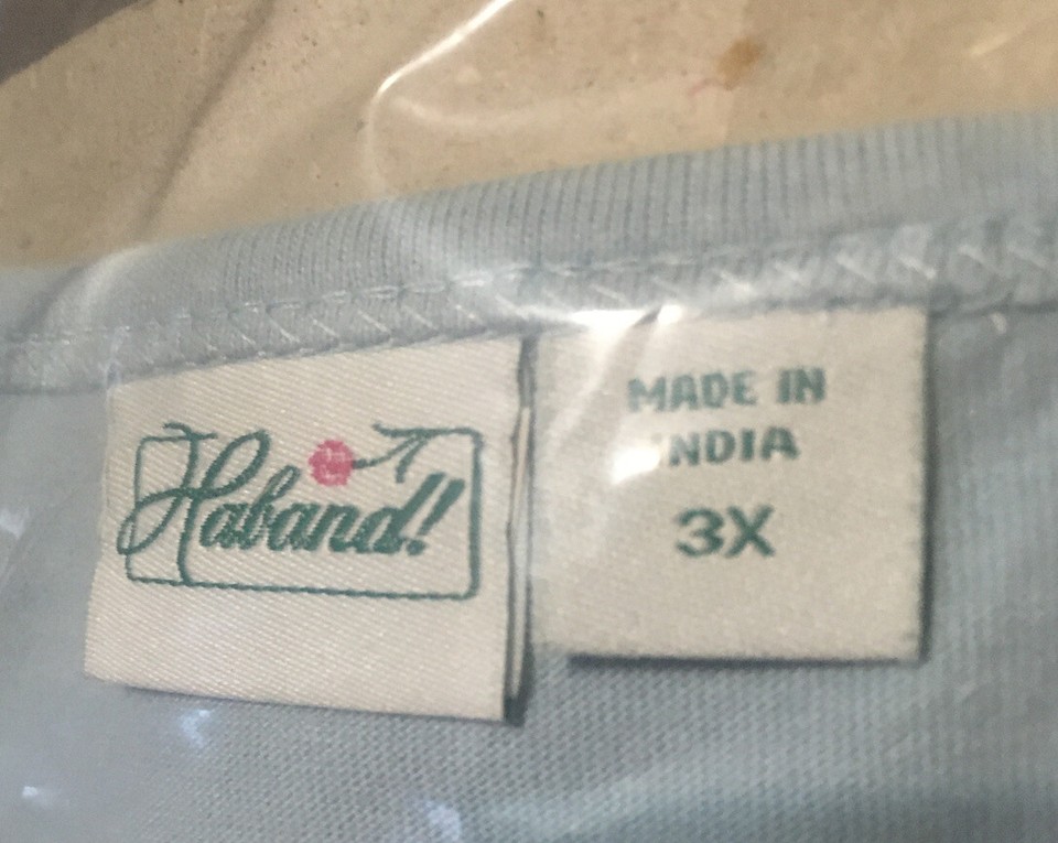 NEW Haband brand Light Blue Short Sleeve Shirt w/ flowers Women's 3X ...