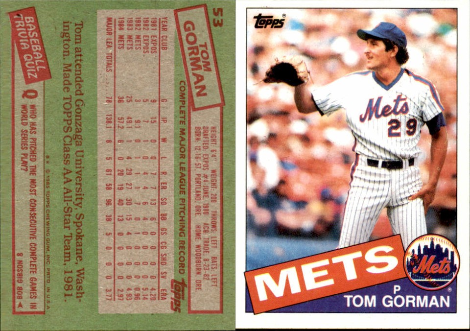 1985 Topps Baseball Cards Complete Your Set U-Pick #'s 1-200 NM/MINT | eBay