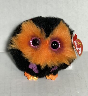 Ty Beanie Balls (Puffies) WHODINI Halloween Owl 4” Inch Stuffed Puff ...