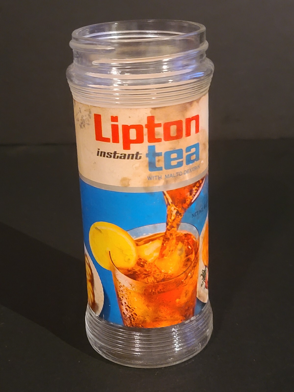 Vintage Glass Jar W/Paper Label Lipton Instant Tea 2 oz Size 7" Tall ...