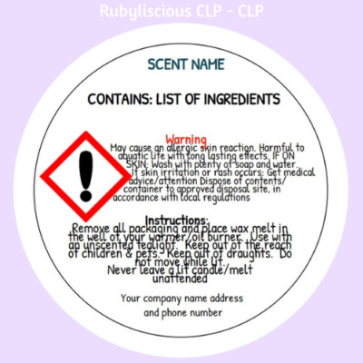 CLP Labels for Wax Melts - 45mm - 24 Labels | eBay UK