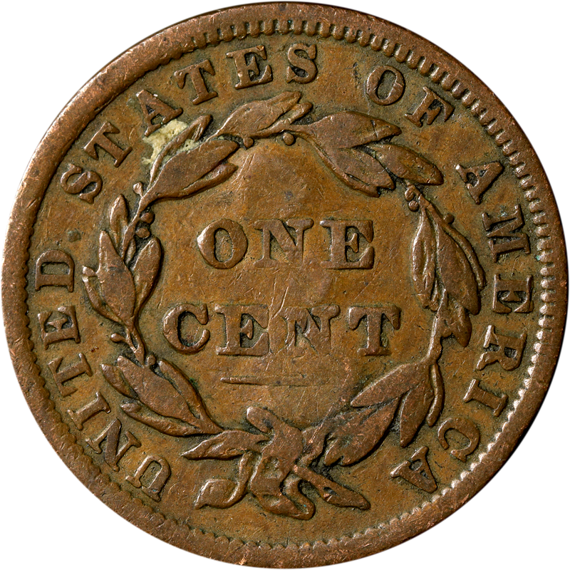 1838 Large Cent - Counterstamped 'W F G' Great Deals From The Executive ...