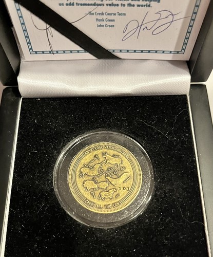 Crash Course 10,000 Learners Coin John Green Hank Green Signed-LMT Rare ...