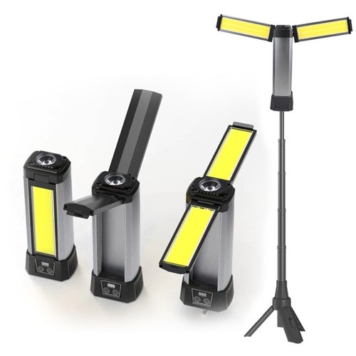 Rechargeable LED Work Light Tripod Stand Camp Work Site Cordless ...