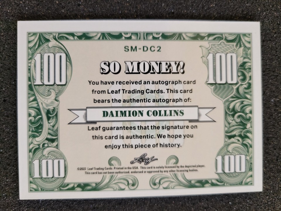 Damion Collins 2022 LEAF METAL "SO MONEY" RC AUTO SILVER WAVE #SM-DC2 ...