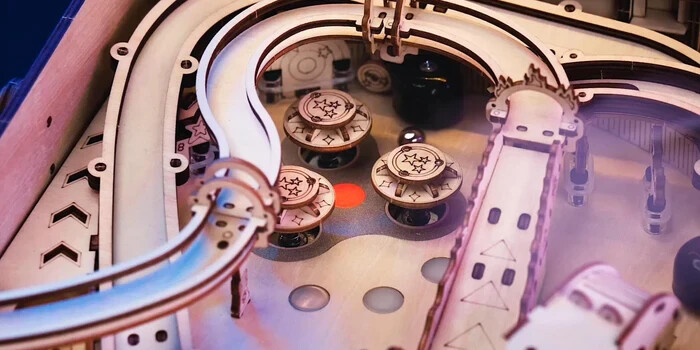 Handmade Wooden Pinball Machine DIY Kit Classic Arcade Game Retro ...