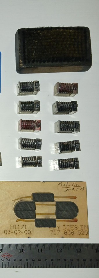 Letterpress Numbering Machines, Antique Brass Type Galley, & Brush | eBay