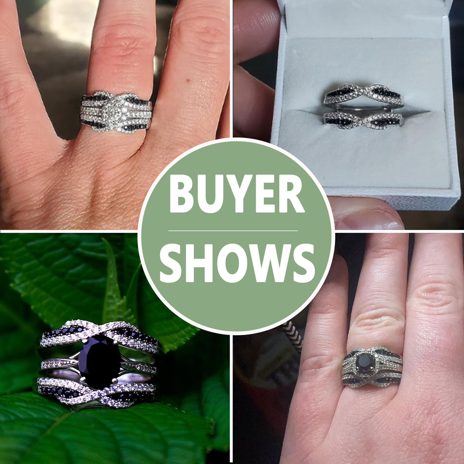 Blue Sapphire White CZ Wedding Band for Women Ring Guards Enhancers ...