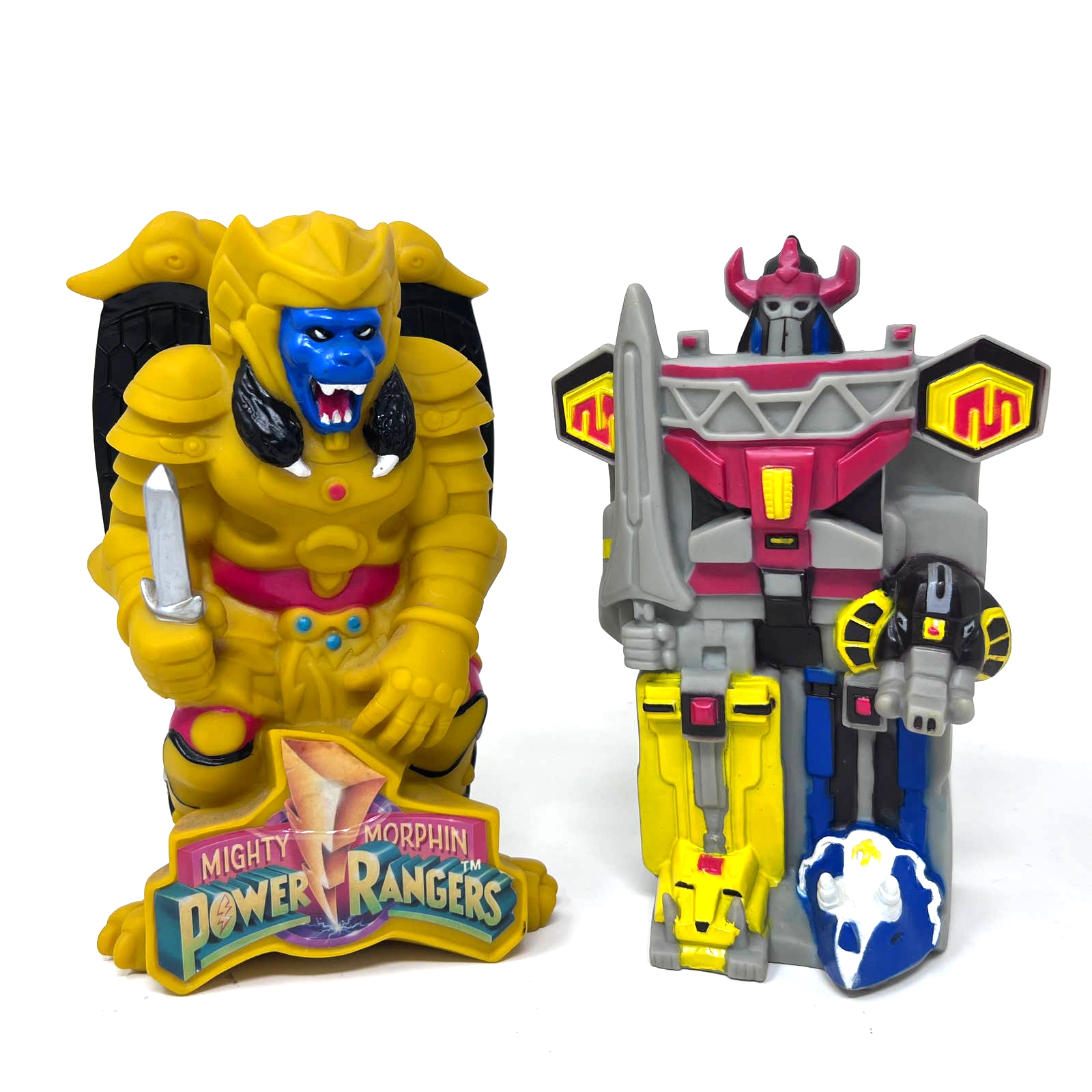 Mighty Morphin Power Rangers Coin Bank SET Megazord Goldar Vinyl VTG ...