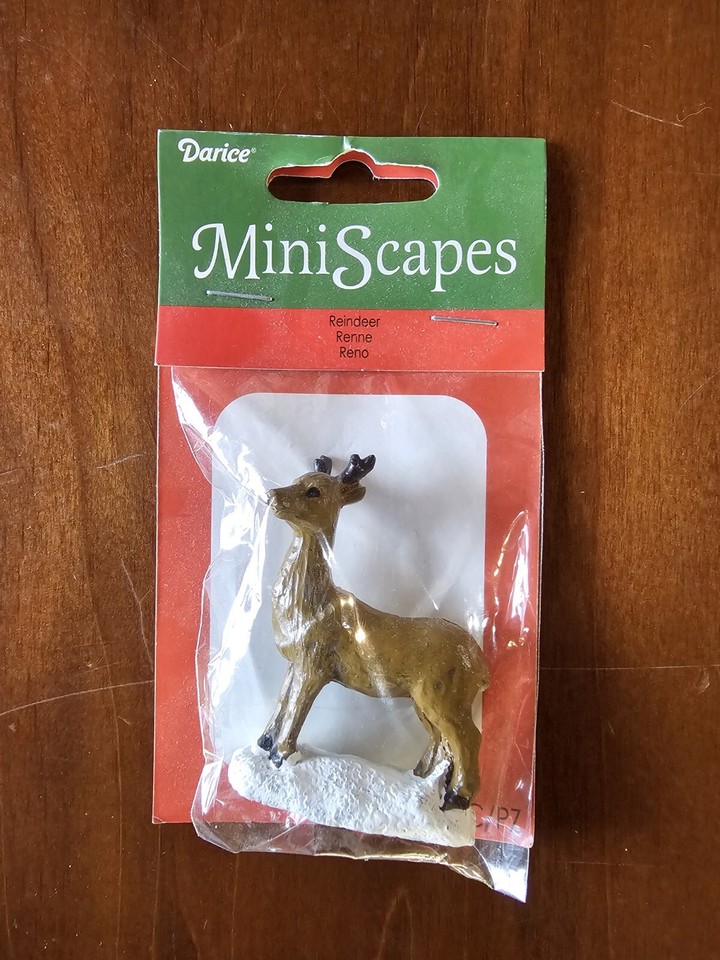Miniature Reindeer in the Snow, Christmas Reindeer, Holiday Decor | eBay