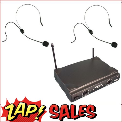 CLEARANCE: Complete Wireless Microphone System,2 Head Worn Mics WM222 ...