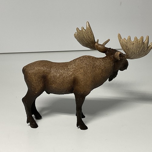 2016 Retired Schleich Bull Moose Male 5” Figure Wildlife Animal Nature ...