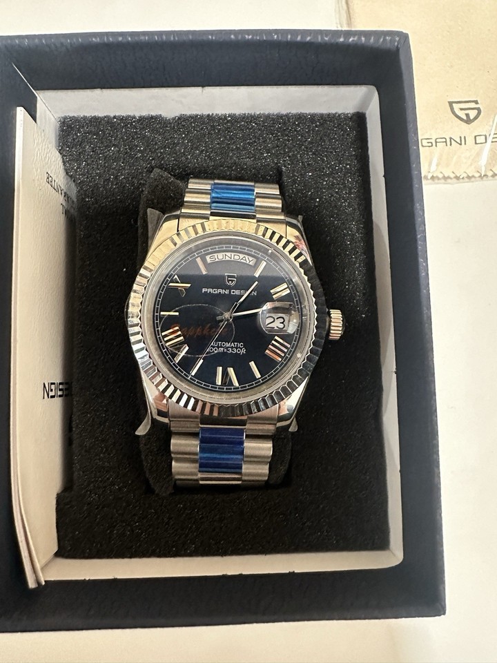 Pagani Design PD-1752 Day-Date 36mm Men’s Automatic Watch Blue | eBay