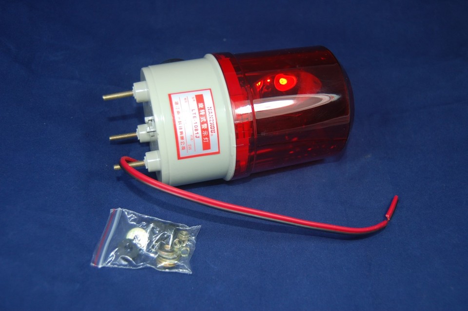 1pc Bulb Revolving Warning light Φ80mm 90-130RPM RED color 220V AC IP45 ...
