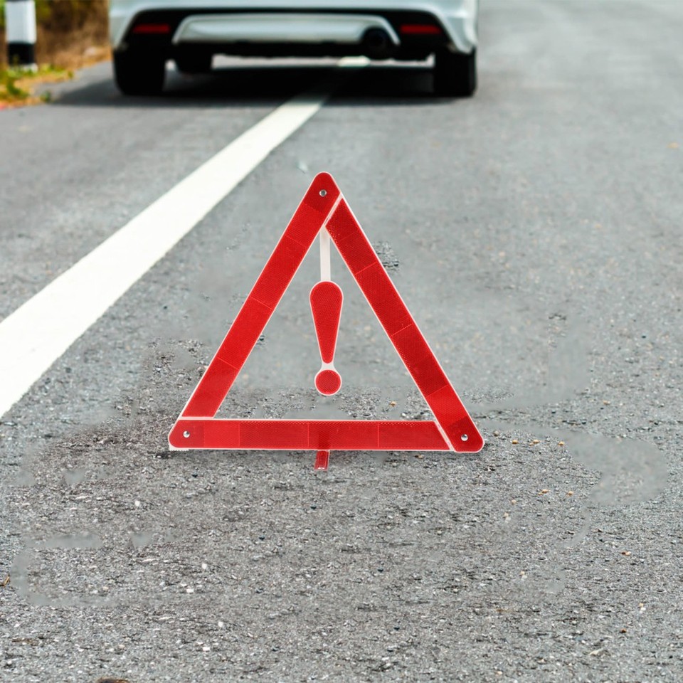 2PCS Reflective Warning Sign Foldable Triangle Car Hazard Breakdown Car ...