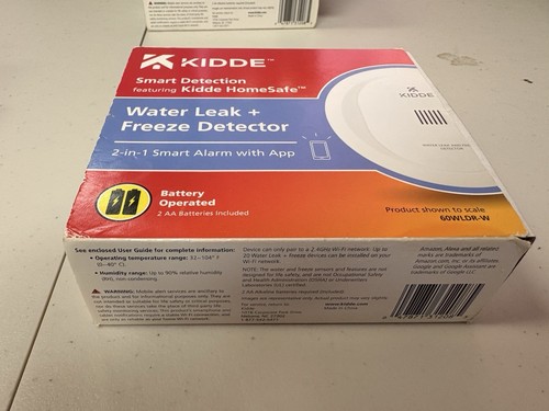 Kidde Smart Detection Water Leak + Freeze Detector 60WLDR-W Open Box | eBay