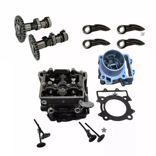 Complete Cylinder, Head, Gasket, Rocker Arm, Valve & CamShafts Fits KTM ...