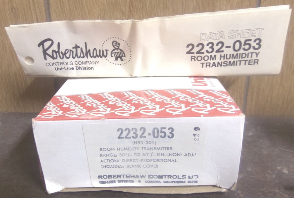 Robertshaw Controls Co. – Room Humidity Transmitter - P/N: 2232-053 ...