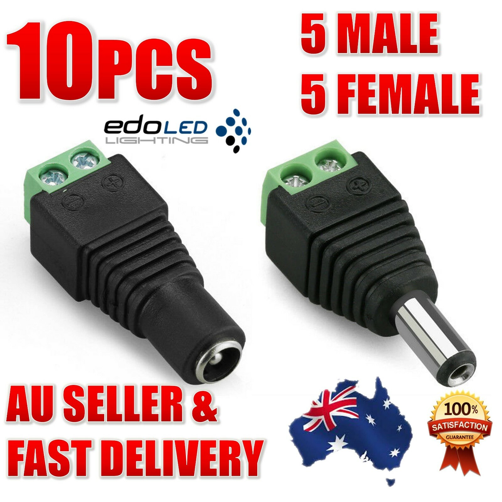 12V DC Power CCTV Camera Male Female Connector Adapter Plug Jack Socket ...