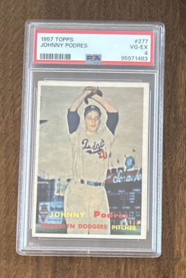 1957 Topps Baseball Johnny Podres Brooklyn Dodgers Card #277 PSA 4 | eBay