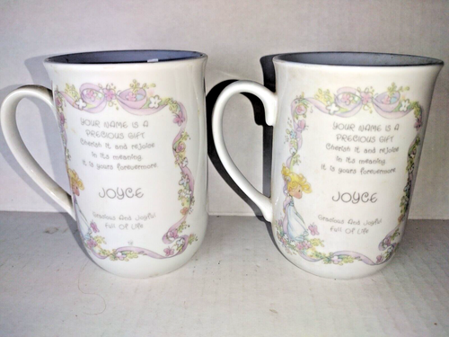 Precious Moments Personalized Mug Cup Joyce Enesco 1989 Vintage Lot of 2 | eBay
