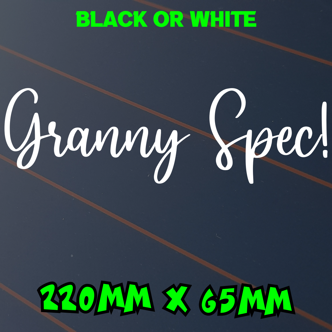 Granny Spec Sticker Car Decal Window JDM Slow Daily Funny Stock Nanna ...