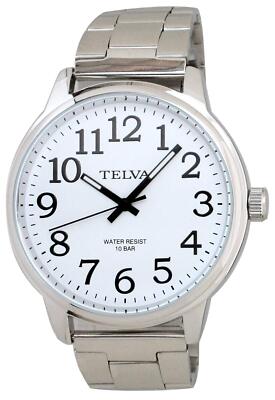 CREPHA Wrist Watch Telva TE-AM014-WTS Men's Silver Stainless Steel Band ...
