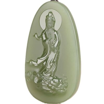 Natural Chinese Jade Precision carved Bodhisattva ride dragon Pendan ...