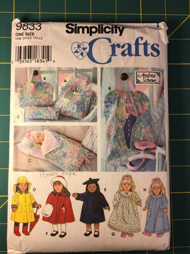ESTATE SALE Simplicity Crafts #9833 Sewing Pattern - 18" Doll Clothing ...