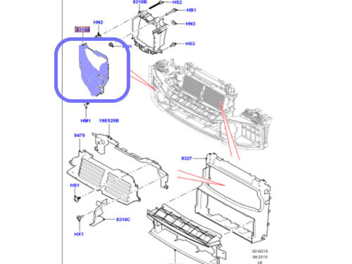GENUINE LAND ROVER AIR DEFLECTOR LH FRONT RANGE ROVER SPORT 14 ON ...