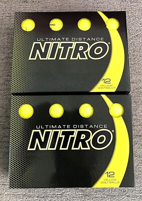 2 DOZEN (24) NITRO ULTIMATE DISTANCE GOLF BALLS - YELLOW NEW IN SEALED ...