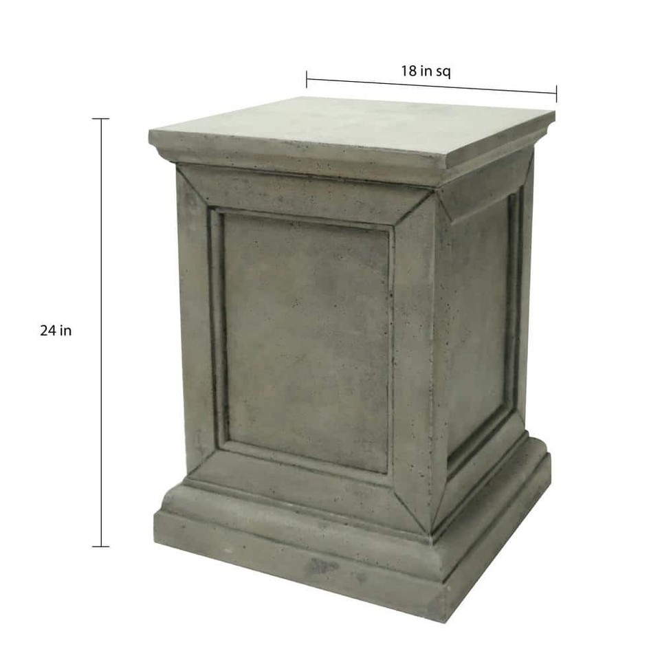 18 in. Lx18 in. Wx24 in. H Square Stand Stone in Aged Granite | eBay