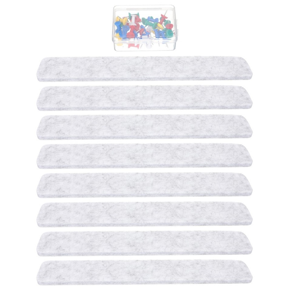 8 Pcs Felt Pin Board Strips With Pushpins Adhesive Memo Strips For ...