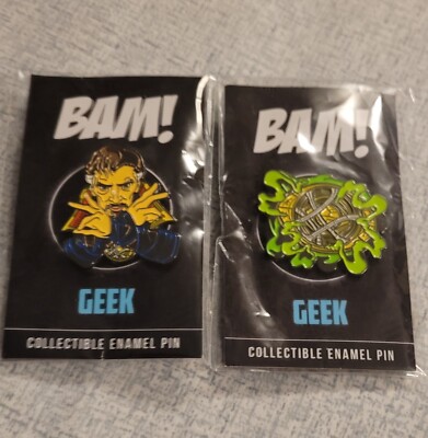 Bam Box Doctor Strange Collectible Enamel 2 Pin Set Limited Rare Marvel ...