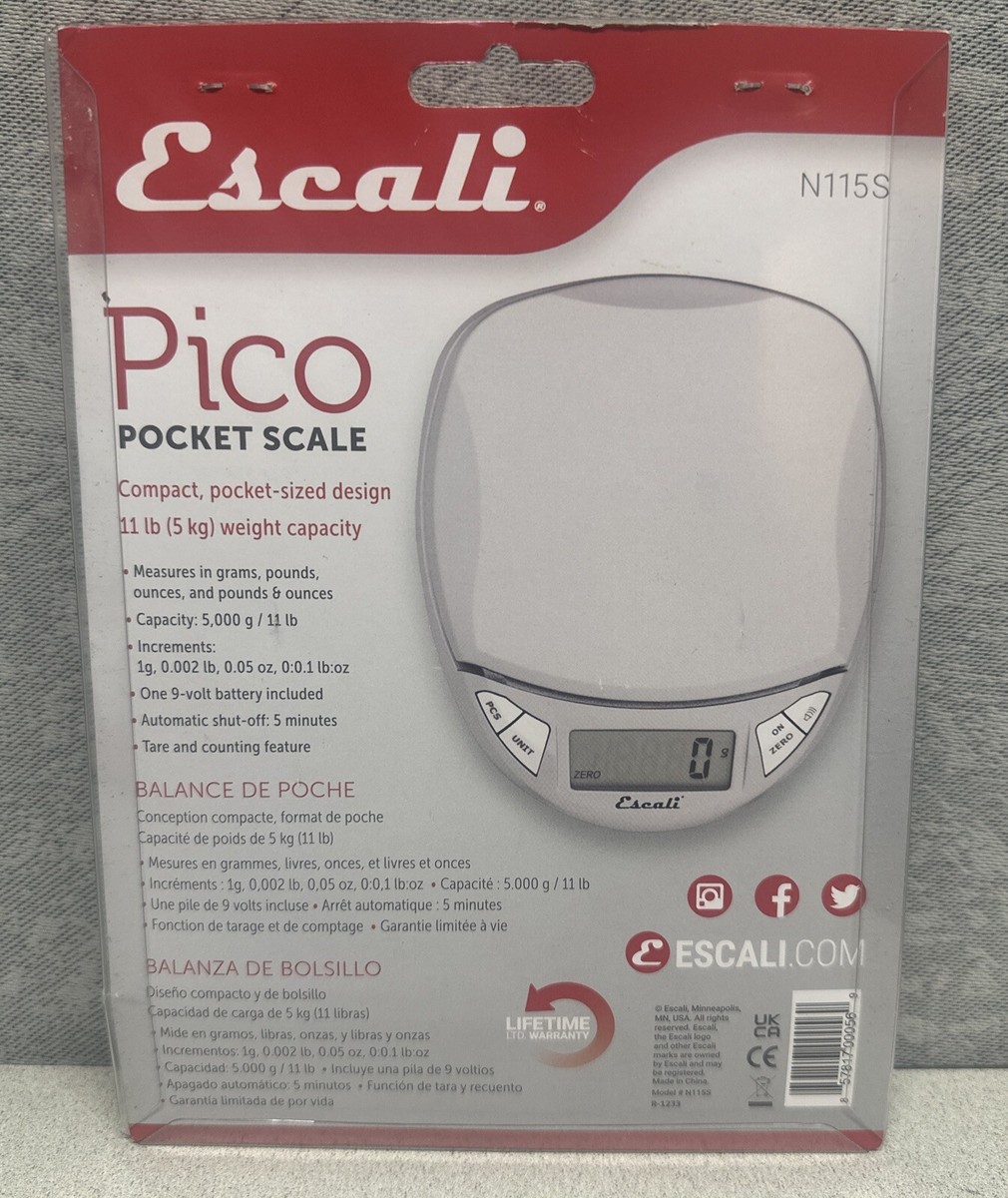 Escali Pico Pocket Scale Escali N115S Pico Digital Scale Silver Gray 5