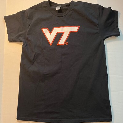 Virginia Tech L Black T Shirt VT Logo Clean Simple Cotton Gildan Hokies ...