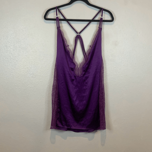 Victoria secret dark purple silky lace lingerie large | eBay