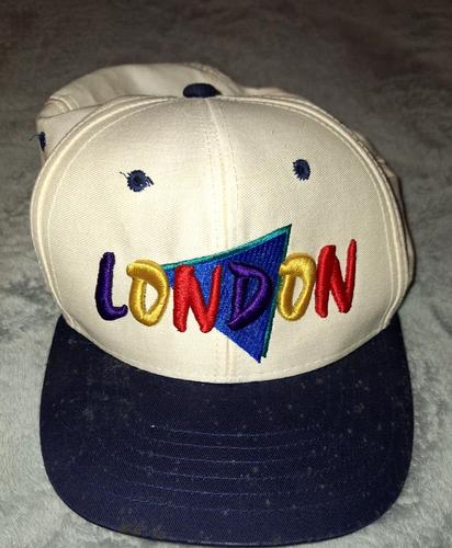 VINTAGE 90S EMBROIDERED LONDON ENGLAND SNAPBACK HAT CAP | eBay