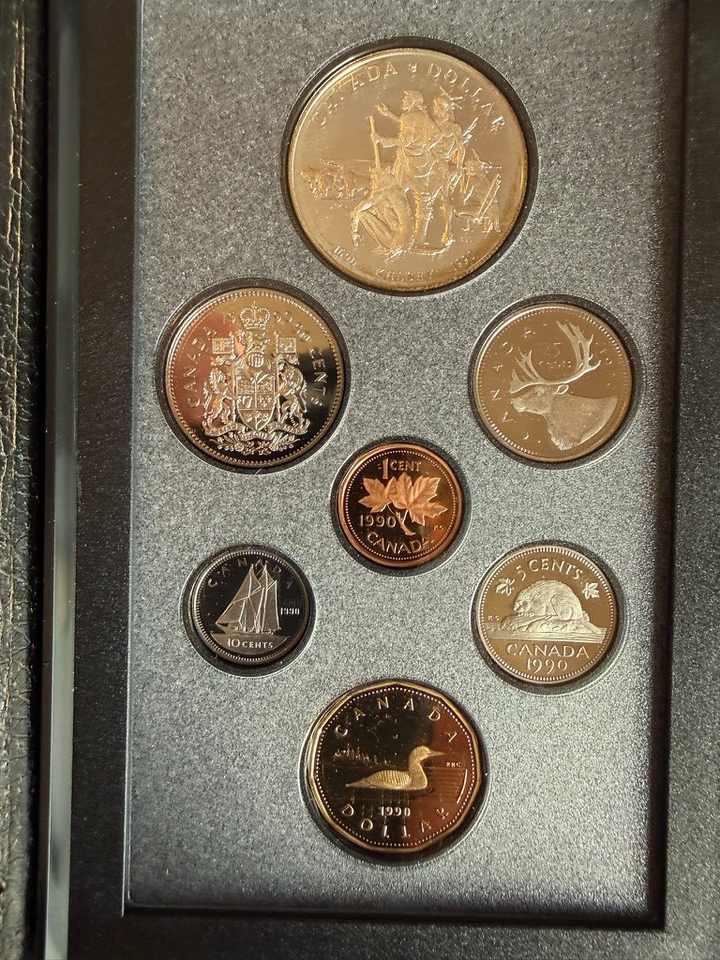 1990 Canada Double Dollar Proof Set Royal Canadian Mint Coinage Coins ...
