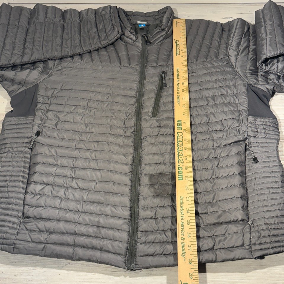 Eddie Bauer First Ascent Jacket Men Sz XXL Gray Grey Down Quilted Puffer STAIN | eBay
