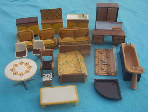 VINTAGE 1970'S LUNDBY DOLLS HOUSE 1:16 SCALE FURNITURE COLLECTION ...