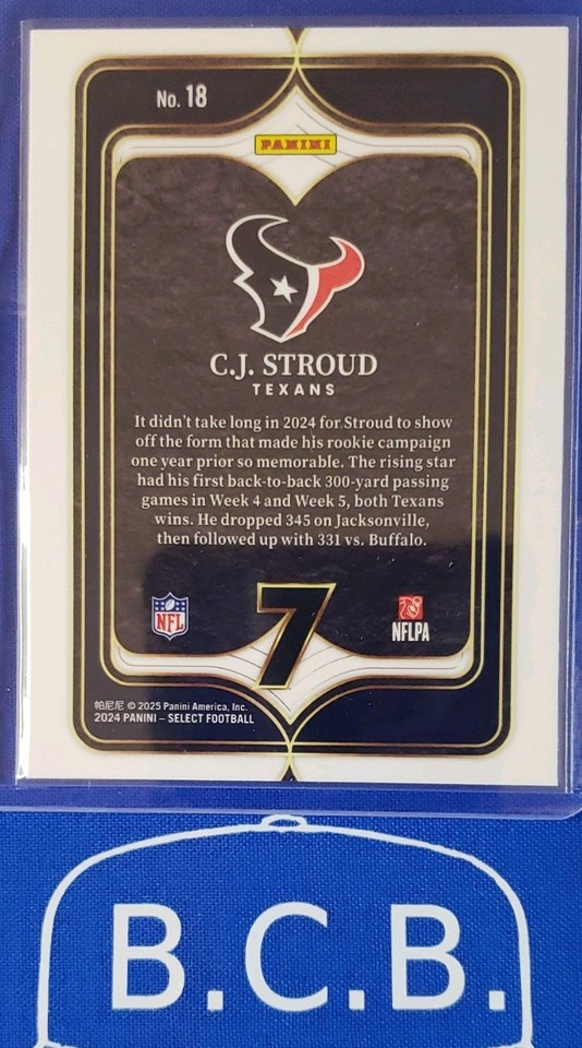 CJ Stroud 2024 Select Numbers #18 Houston Texans | eBay
