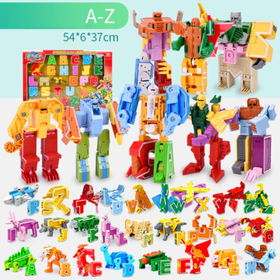 A-Z 26 Alphabet Robots Toys for Kids Gift ABC Learning Transformers ...
