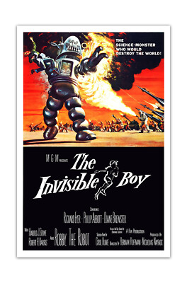 Invisible Boy - Vintage Sci-Fi Poster Robby Robot Rampage 1957 Retro ...