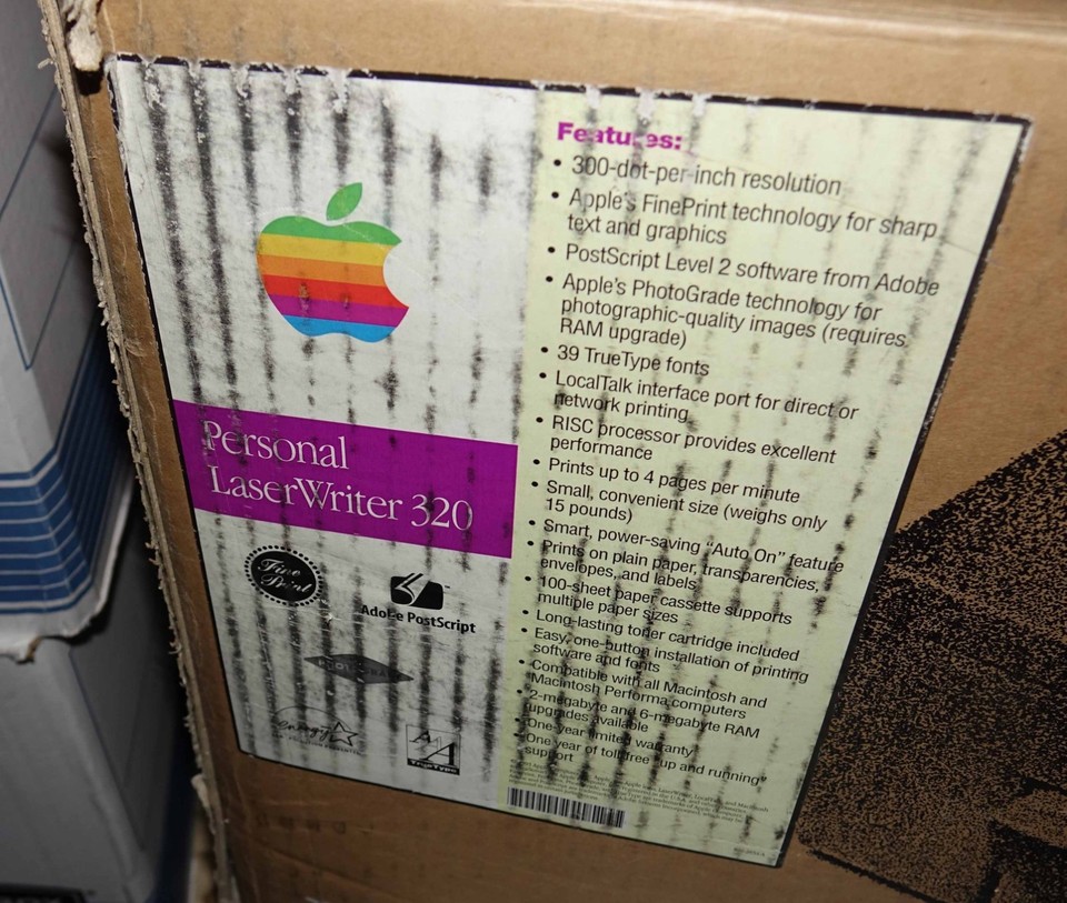 Vintage APPLE Personal LaserWriter 320 box - computer collectible | eBay